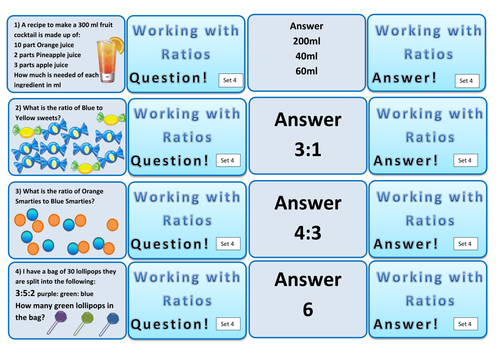 Ratio Cards by frstoe - Teaching Resources - Tes