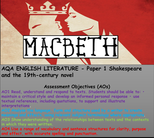 GCSE AQA English Literature - Macbeth SOW (28 Lessons) | Teaching Resources