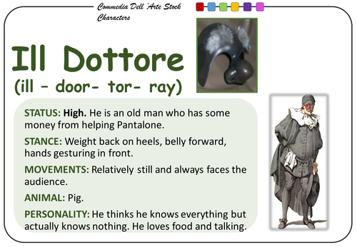 Commedia Stock Characters: Flashcards by miss_drama_queen - Teaching ...