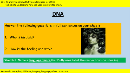 Analysis of Duffy's poem Medusa by MissLMLovatt - Teaching Resources - TES