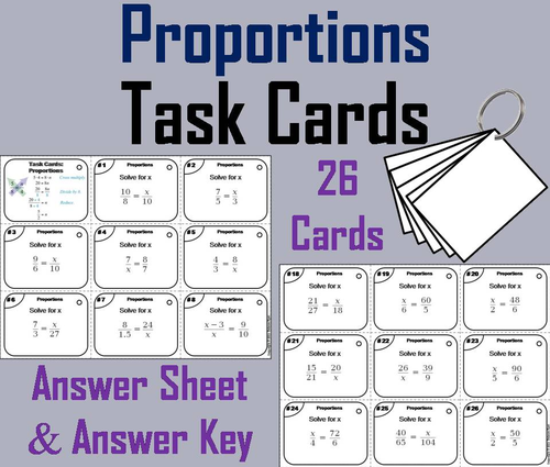 Proportions Task Cards | Teaching Resources