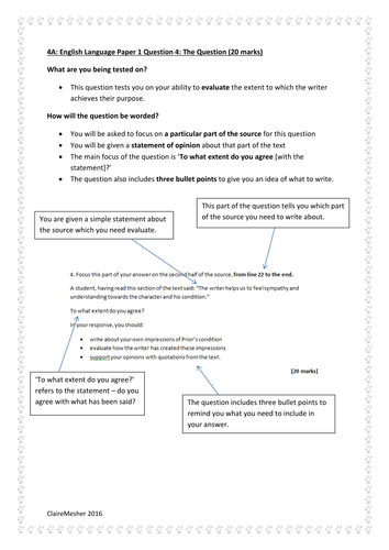 NEW AQA GCSE English Language Revision: Paper 1 Question 4 | Teaching ... NEW AQA GCSE English Language Revision: Paper 1 Question 4 | Teaching ...