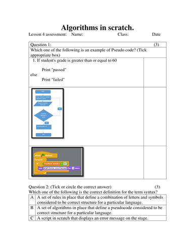 Algorithms in Scratch Lesson 4 | Teaching Resources Algorithms in Scratch Lesson 4 | Teaching Resources