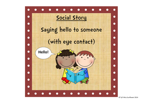 Social Story - Saying Hello with Eye Contact | Teaching Resources