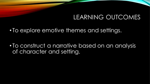 Yr10 Creative Writing - Emotive settings | Teaching Resources