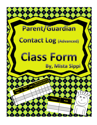 Parent/Guardian Contact Log (Advanced) | Teaching Resources