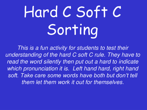 Hard C Soft C | Teaching Resources