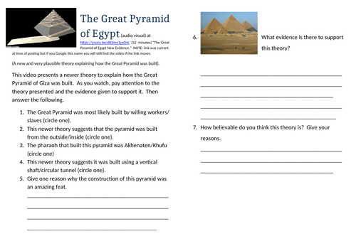 How were the pyramids built? Great Pyramid Giza | Teaching Resources