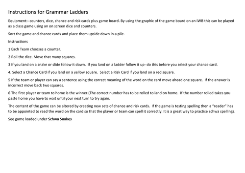 Grammar Ladders | Teaching Resources
