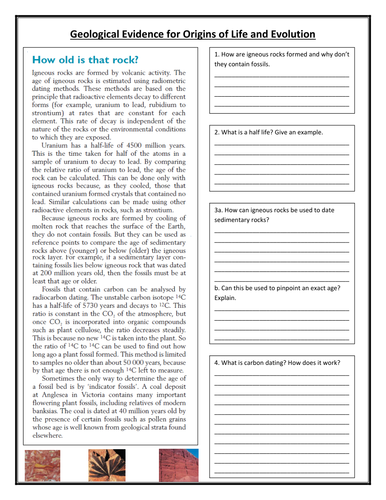 Origins of Life and Dating | Teaching Resources