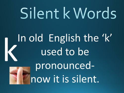 Spelling of Silent K words | Teaching Resources