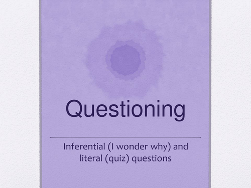 Literal, inferential, evaluative questions by helensunter1 - Teaching ...