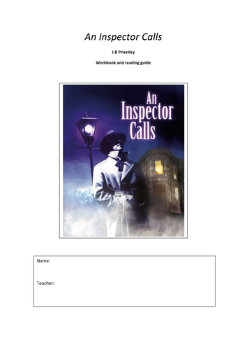 AN INSPECTOR CALLS reading guide and workbook with glossary | Teaching ...