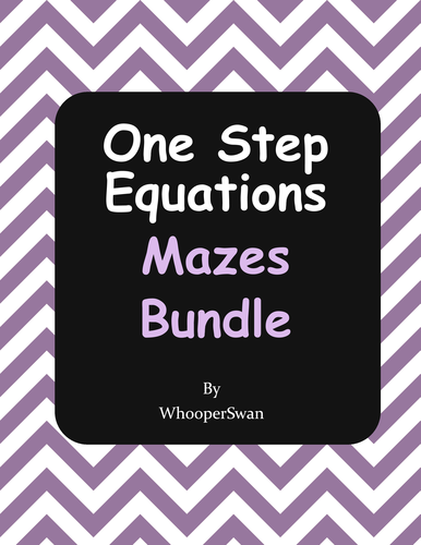 One Step Equations Maze Bundle | Teaching Resources