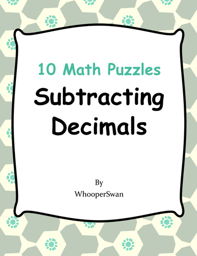 Subtracting Decimals Puzzles | Teaching Resources
