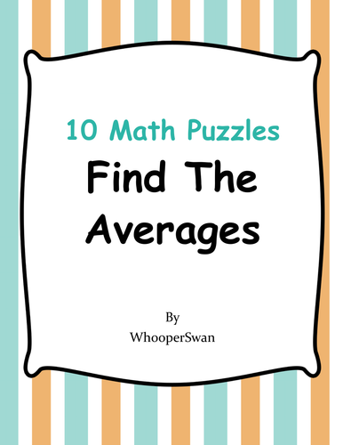 Find the Averages - Math Puzzles. | Teaching Resources