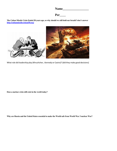 Cuban Missile Crisis Powerpoint and Webquest | Teaching Resources