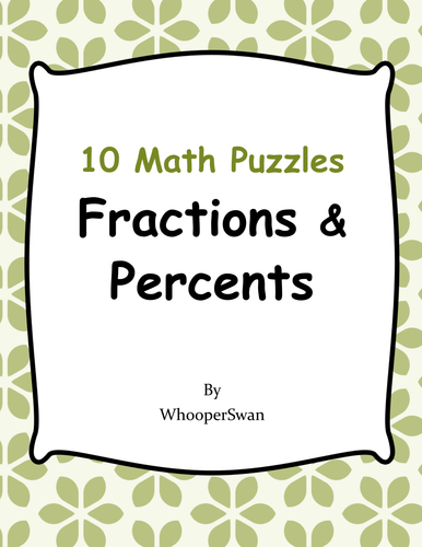 Fractions and Percents Puzzles | Teaching Resources