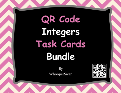 QR Code Integers Task Cards Bundle | Teaching Resources