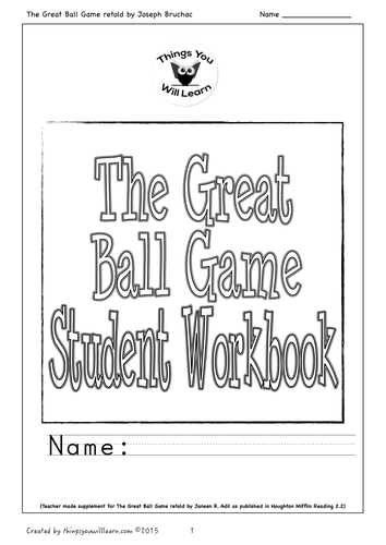 The Great Ballgame Student Workbook | Teaching Resources