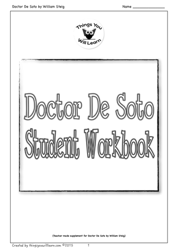 Doctor De Soto Student Workbook | Teaching Resources