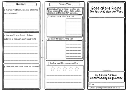 Boss of the Plains Comprehension Foldable | Teaching Resources