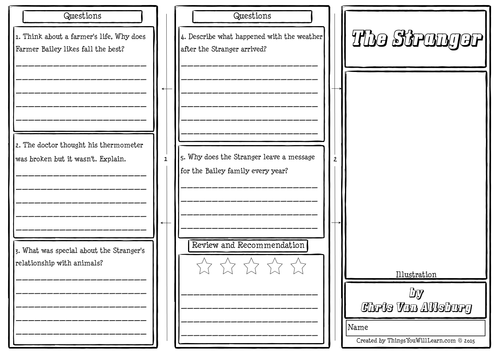 The Stranger Comprehension Pamphlet | Teaching Resources