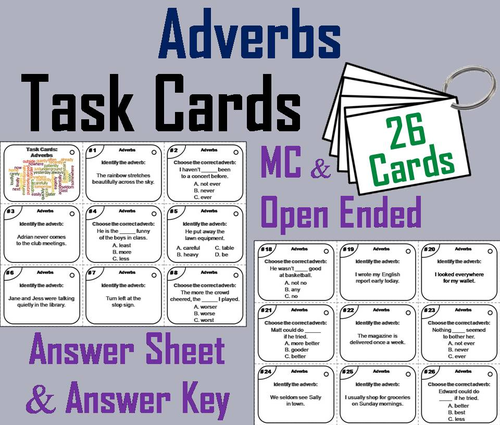 Adverbs Task Cards | Teaching Resources