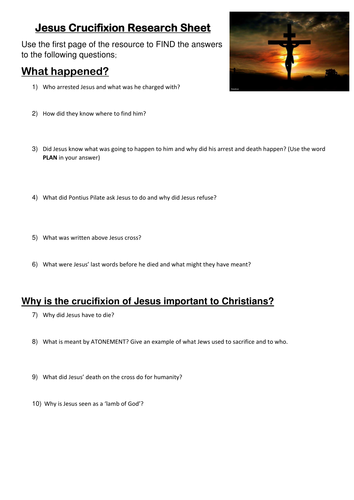 The Crucifixion of Jesus Word Search by sfy773 - Teaching Resources - TES