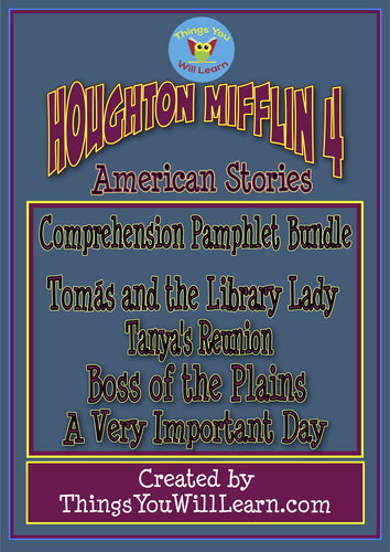 American Stories Comprehension Pamphlets (Houghton Mifflin 4 Theme 2 ...