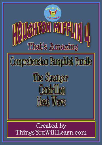That's Amazing Comprehension Pamphlets (Houghton Mifflin 4 Theme 3 ...