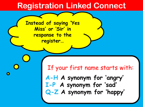 Register Linked Starter Or Connect Activity Teaching Resources 