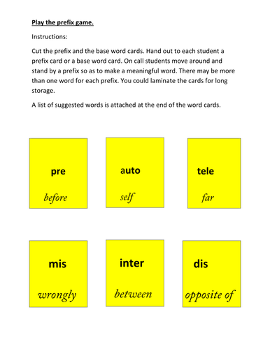 Prefixes and root words | Teaching Resources