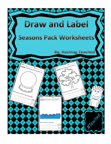 Draw and Label Seasons Pack Scene Bundle (Building Early Vocabulary ...