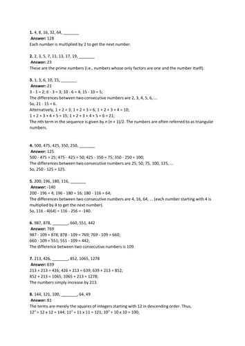 Sequences | Teaching Resources