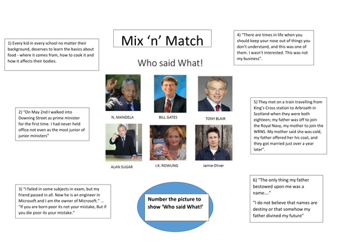 Mix 'n' Match | Teaching Resources