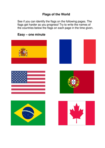 Flags of the World - Quiz | Teaching Resources