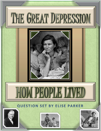 Great Depression Worksheets: How People Lived -- PDF Version | Teaching ...