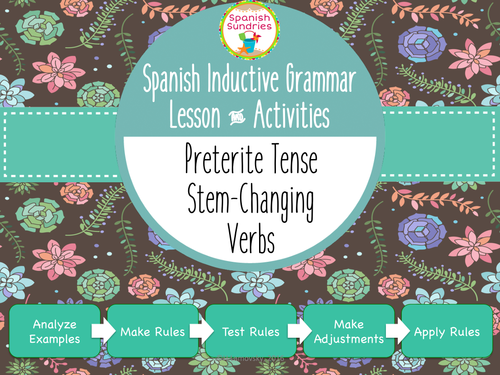Spanish Inductive Grammar Lesson: Preterite Tense Stem-Changing Verbs ...