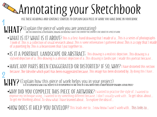 KS3 Sketchbook Contract Sheet by RND86 - Teaching Resources - TES