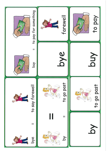 Homophone by bye and buy | Teaching Resources