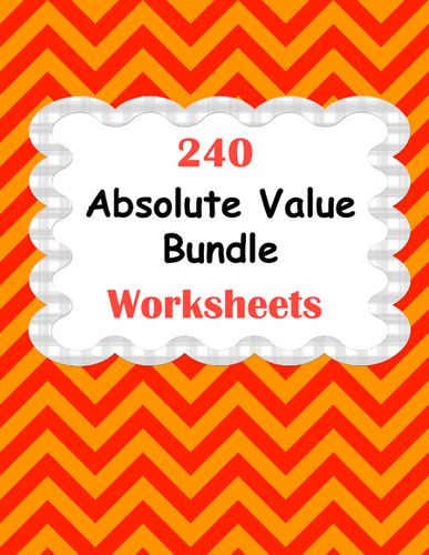 Absolute Value Worksheets Bundle | Teaching Resources