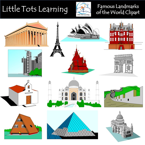 Famous Landmarks of the World Clip Art by Little_Tots_Learning ...