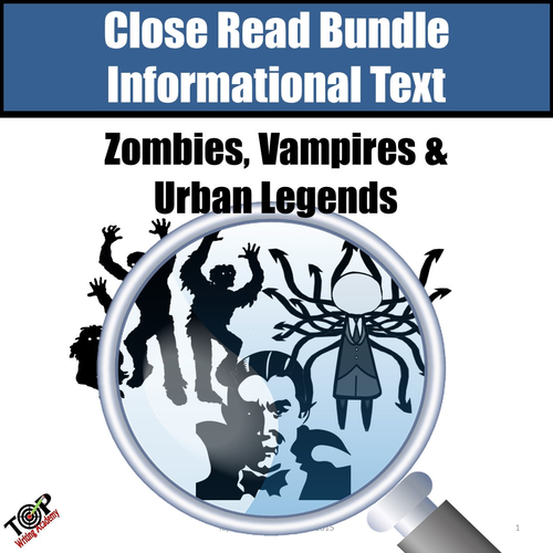 Monsters Non-Fiction Close Reading Bundle: Zombies Vampires Urban ...