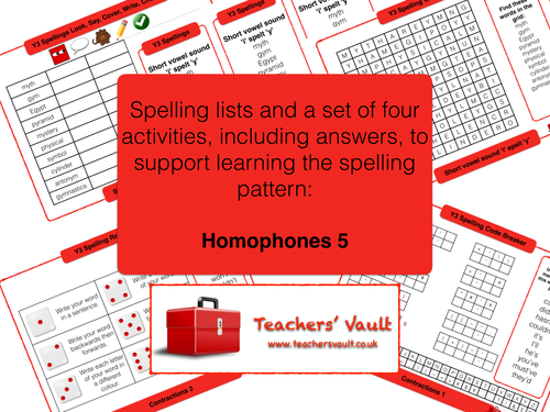 Spelling Activities Pack - Homophones 5 | Teaching Resources
