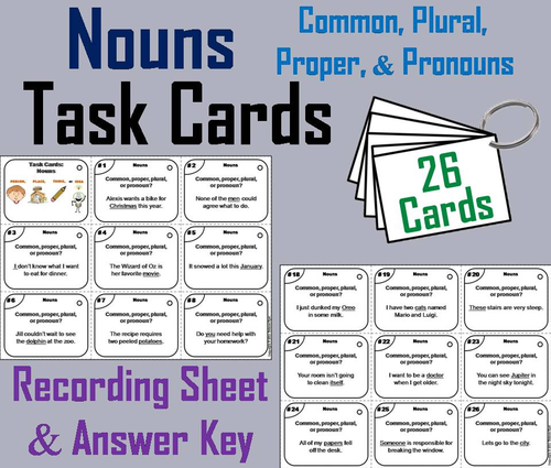 Nouns Task Cards | Teaching Resources