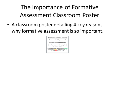 The Importance of Formative Assessment Classroom Poster | Teaching ...