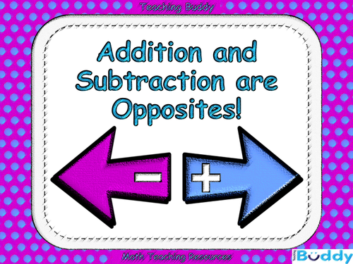 Addition and Subtraction are Opposites (Grade 1 and 2) | Teaching Resources