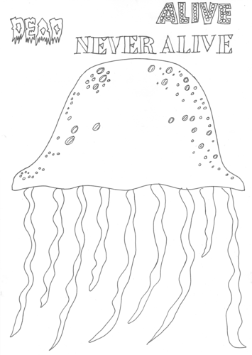 Dead, Alive, Never Lived: Ocean Theme: Jellyfish Worksheet to Colour In ...