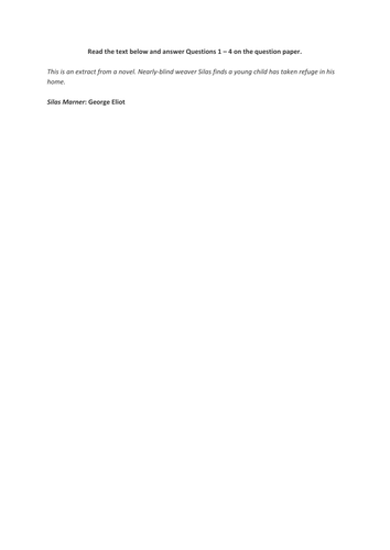 NEW Edexcel Sample English GCSE Component 1: Fiction and Imaginative ...